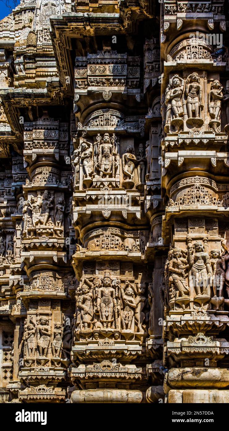 Relief with depictions of Vishnu, dancing nymphs, scenes from the life ...