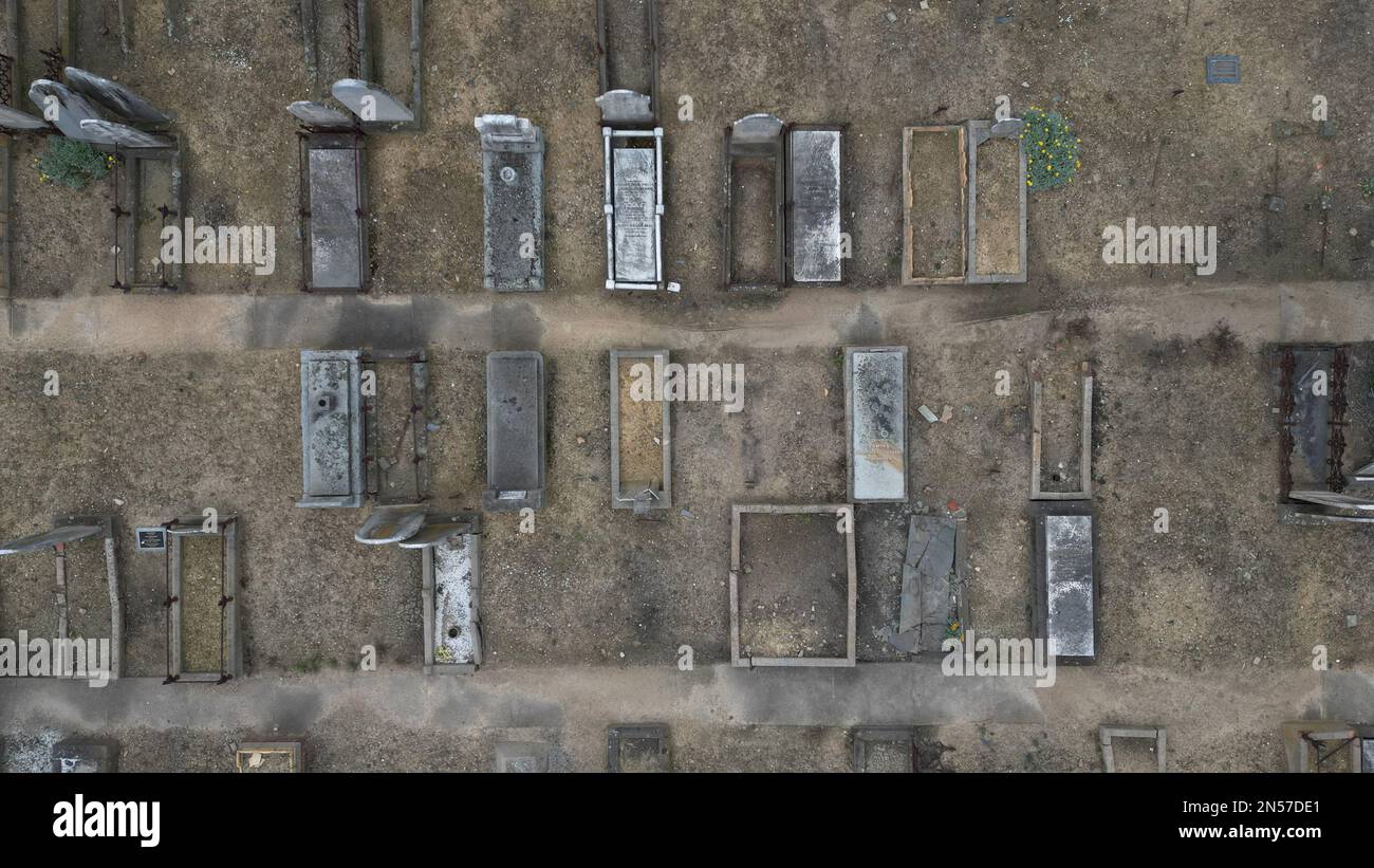 Aerial shot of a cemetery hi-res stock photography and images - Alamy