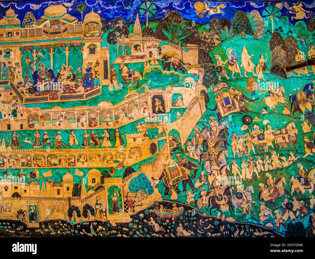 Chittra Shala courtyard with virtuoso fine paintings, Taragarh Fort ...