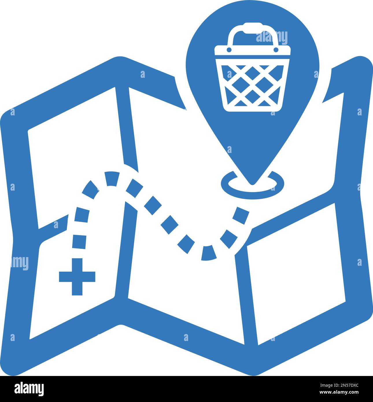 Shopping, map, navigation icon - Simple editable vector EPS file Stock ...