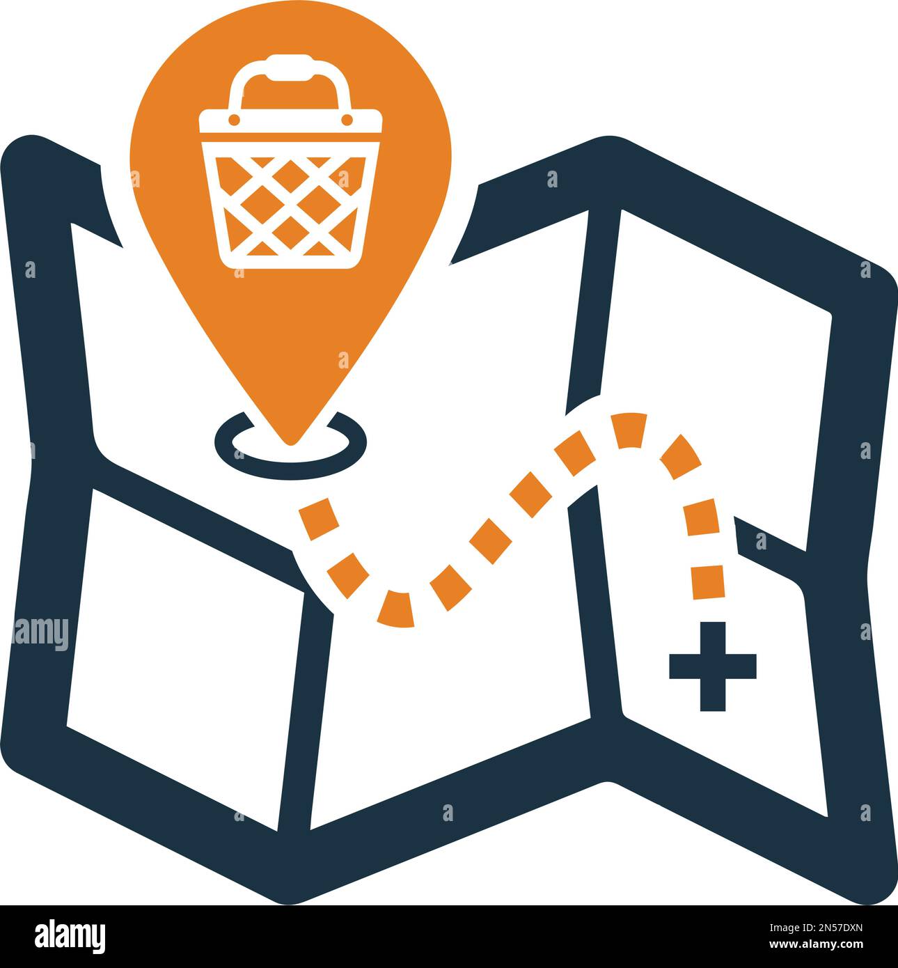 Shopping, map, navigation icon - Simple editable vector EPS file Stock ...