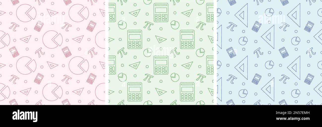 Set of Pi Day Seamless Pattern Design with Mathematical Constants or ...