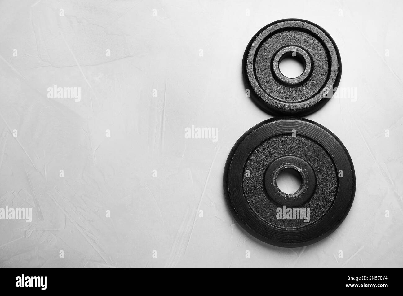 8 March greeting card design with weight plates and space for text on ...