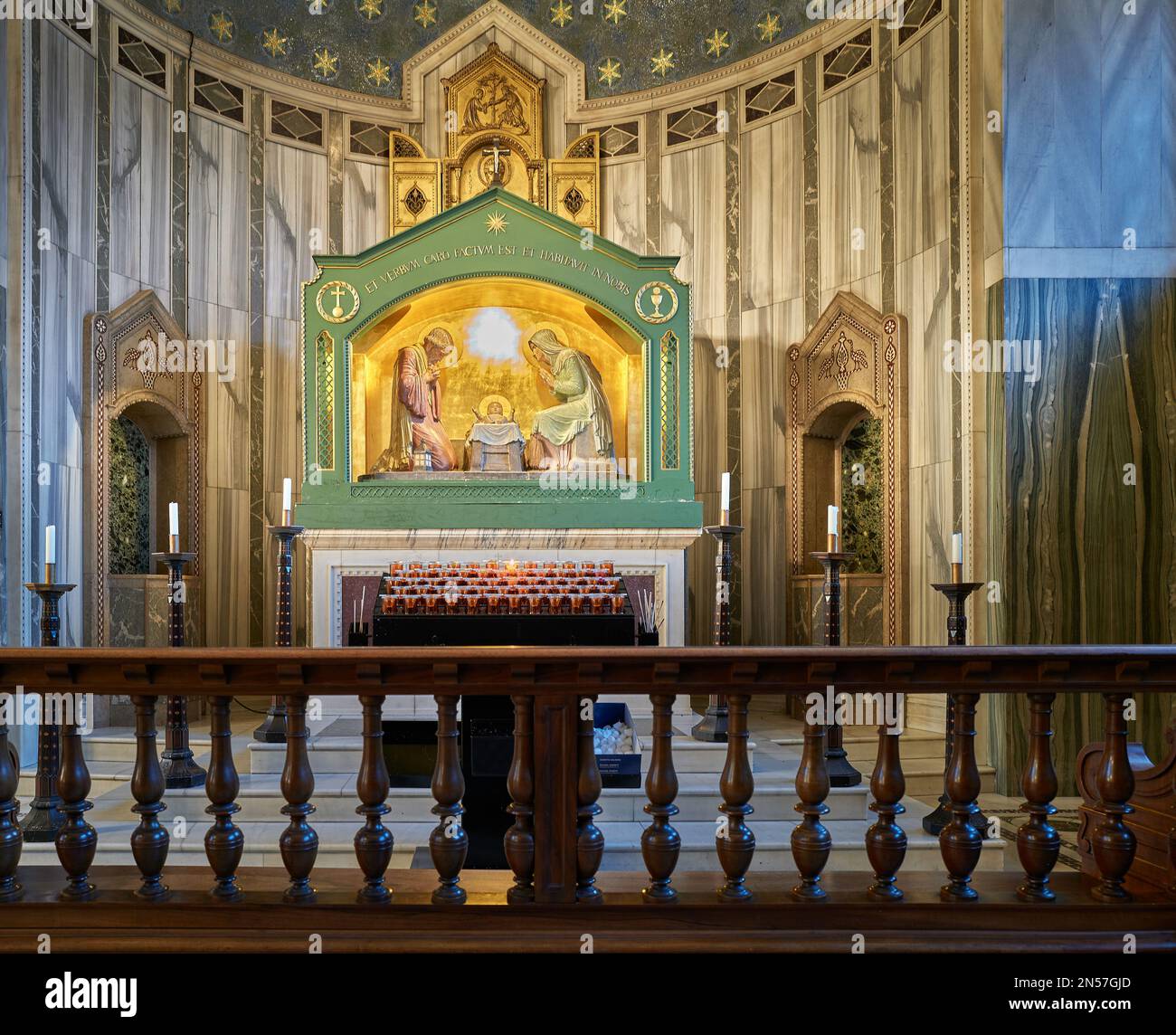 Christmas crib of the new-born Jesus with Mary his mother and Joseph ...