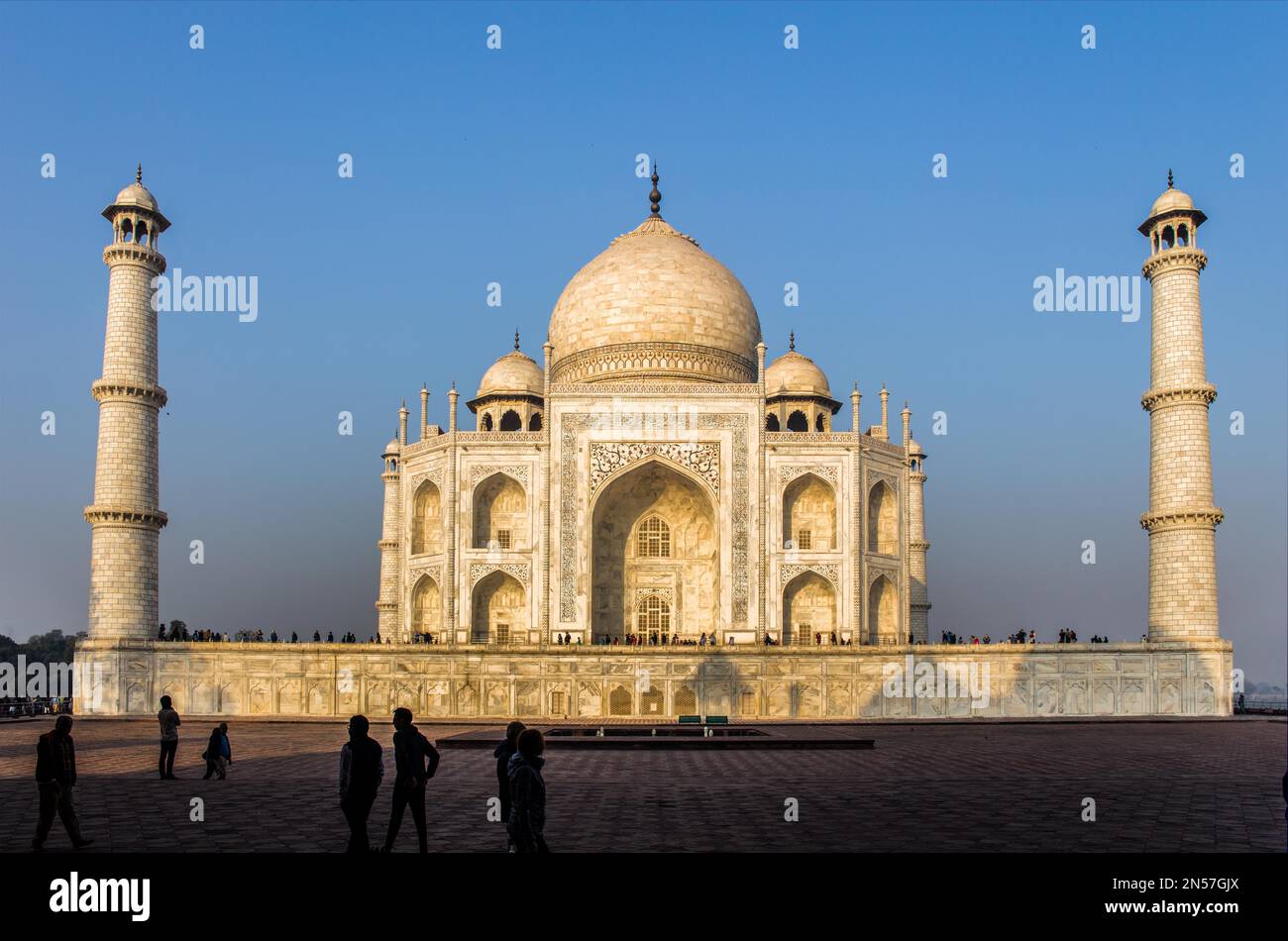 Taj Mahal after sunrise, famous building of the Mughal period Agra ...