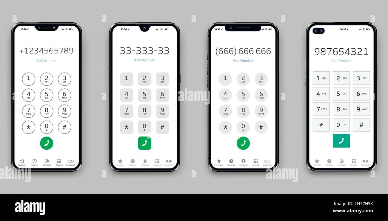 Phone keypad set. Keypad template in touchscreen smartphones. Vector ...