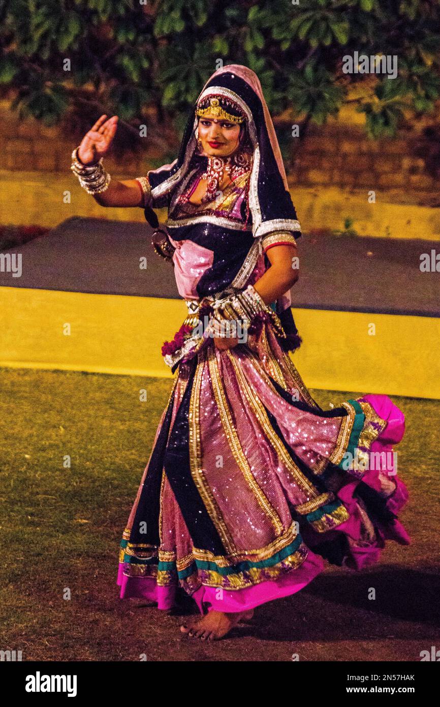 Ghoomar dance, music and dance in Rajasthan, Rajasthan, India Stock ...