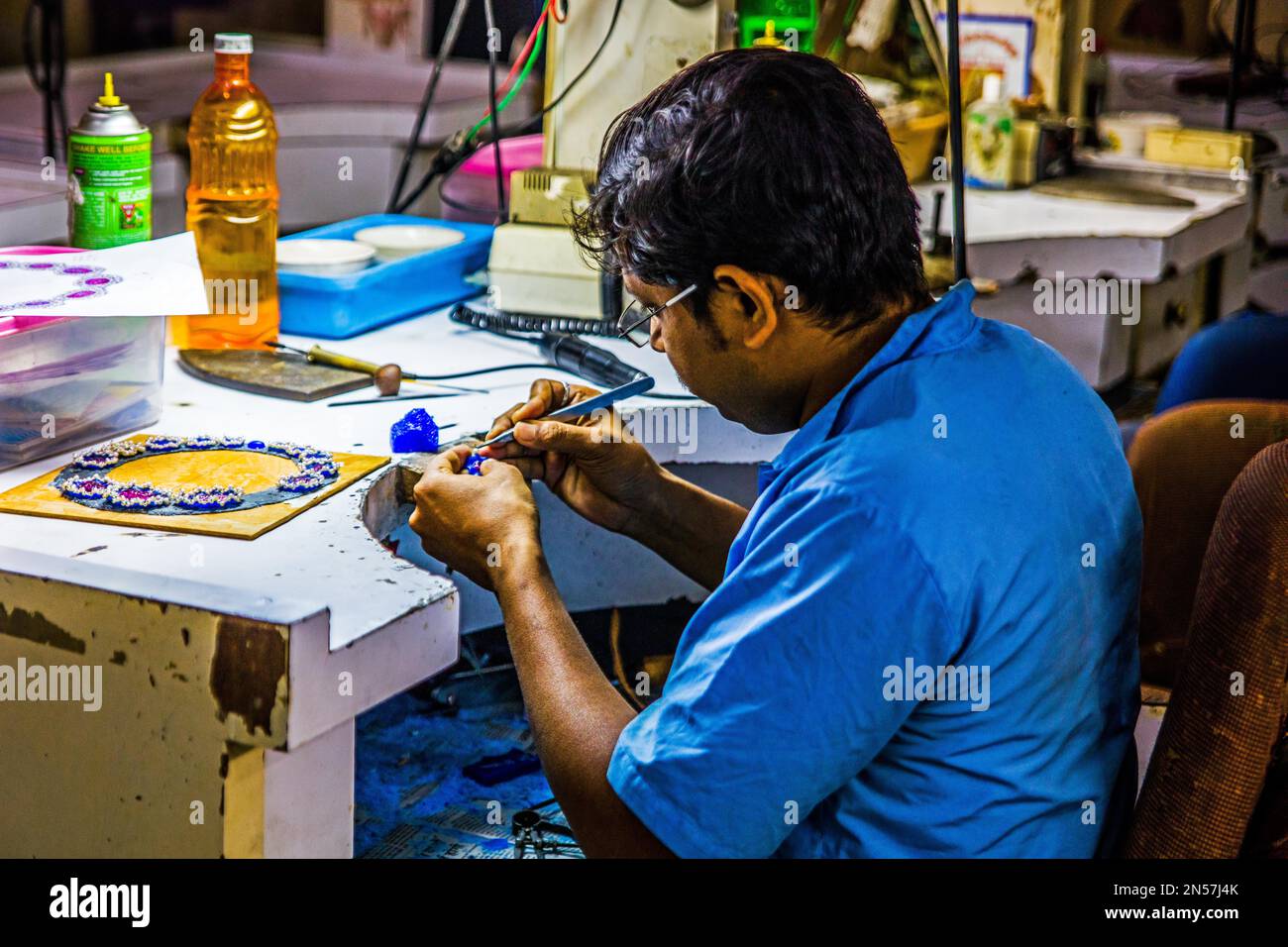 Gemstone working, handicrafts in Rajasthan, Udaipur, Rajasthan, India ...