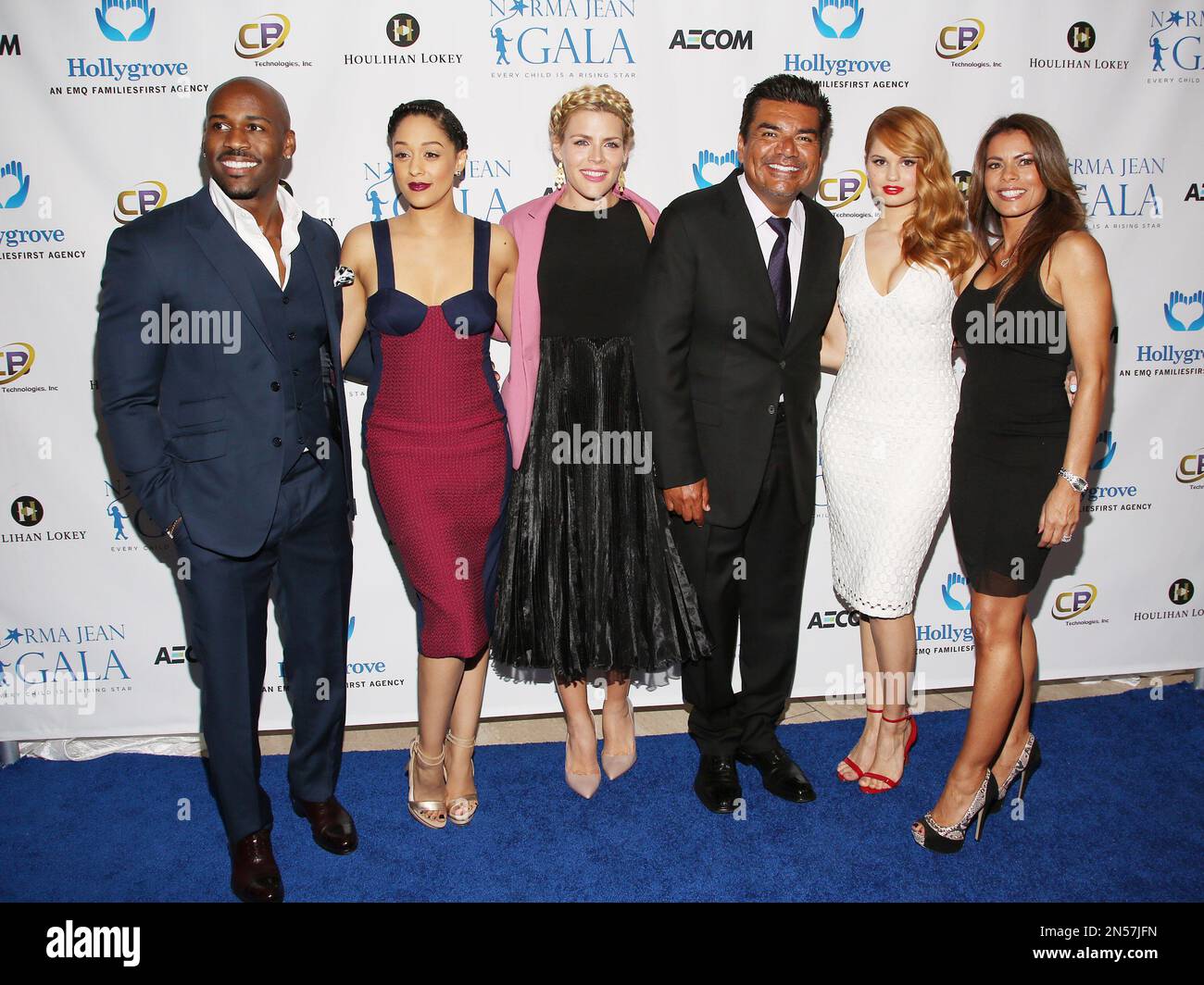 From left, Dolvett Quince, Tia Mowry, Busy Philipps, George Lopez ...