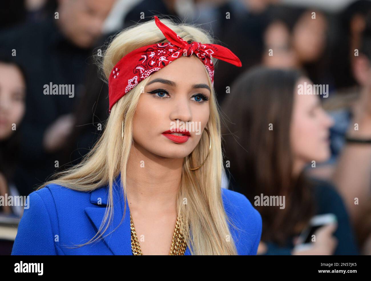 Pia Mia arrives at the world premiere of "Divergent" at the Westwood Regency Village Theater on ...
