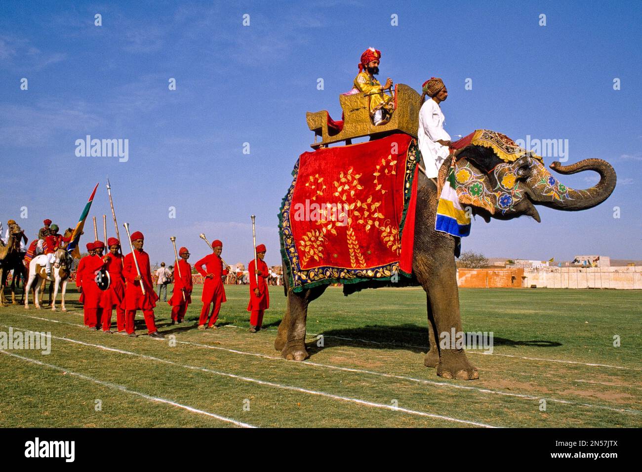 Festive parades with camels and elephants, Holi festival, Jaipur ...
