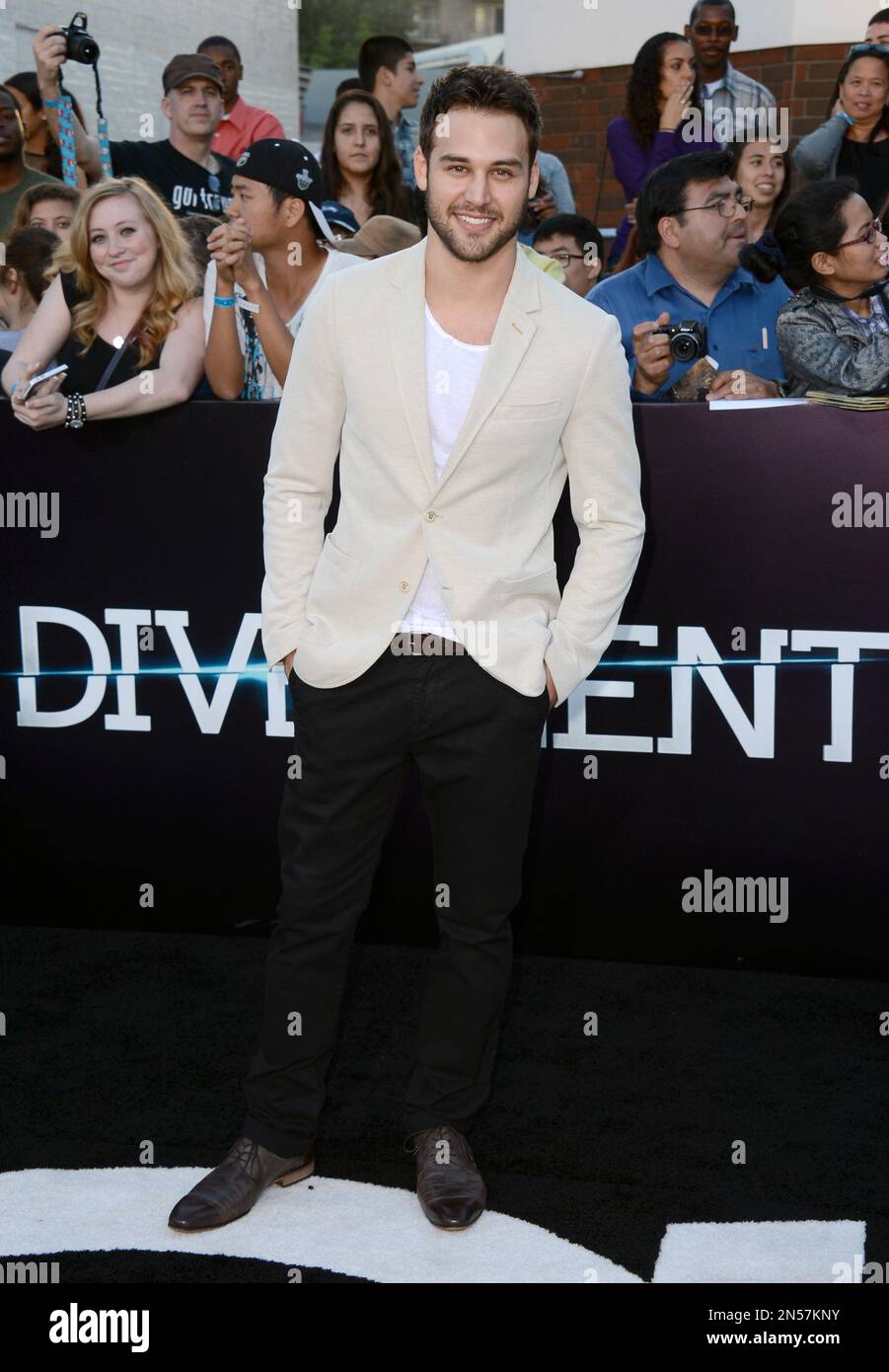 Ryan Guzman arrives at the world premiere of "Divergent" at the ...