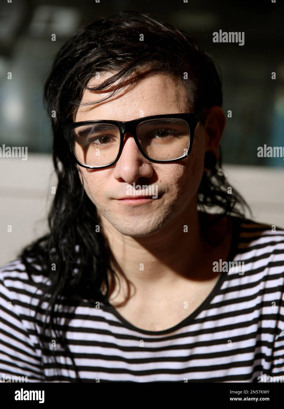 In this Thursday, March 6, 2014 photo, electronic music DJ and producer, Skrillex, whose real ...