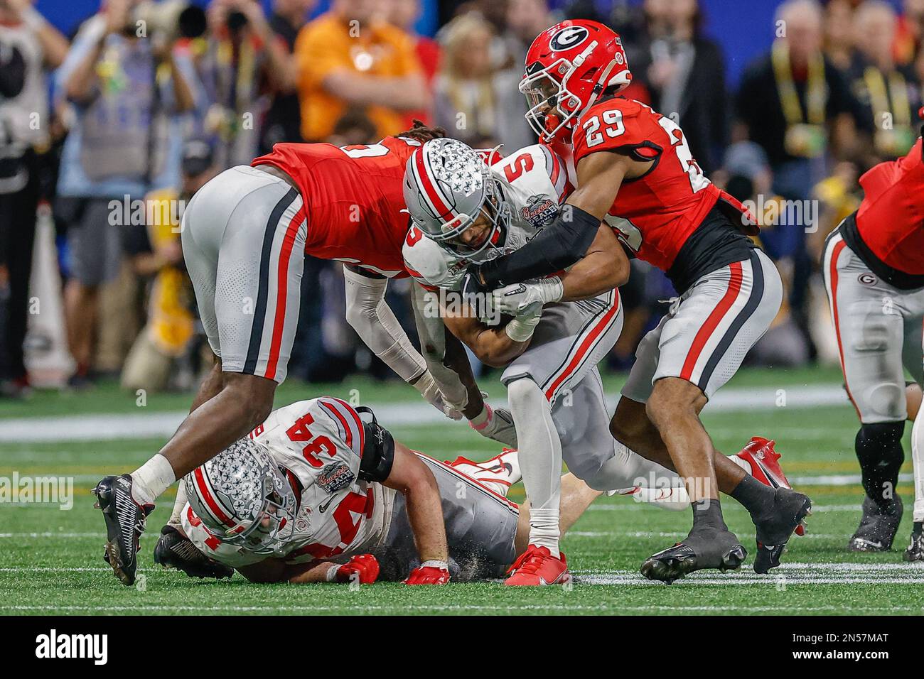 December 31, 2022: Georgia's Chris Smith (29) brings down Ohio State's ...