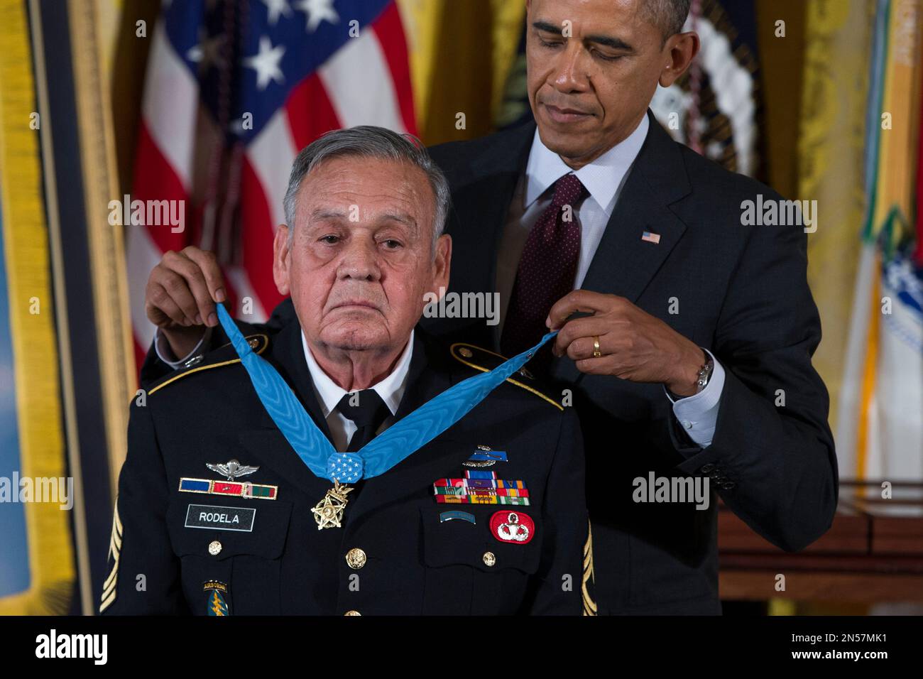 Sgt. First Class Jose Rodela is awarded the Medal of Honor by President ...