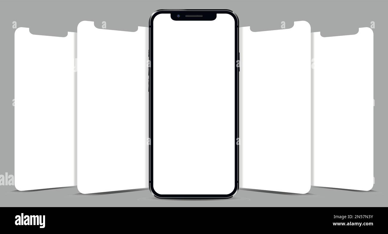 Smart phone mockup with blank app screens. Mobile app design concept ...