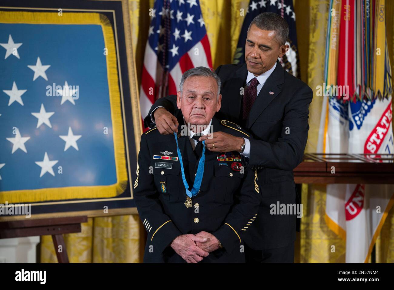 Sgt. 1st Class Jose Rodela is awarded the Medal of Honor by President ...