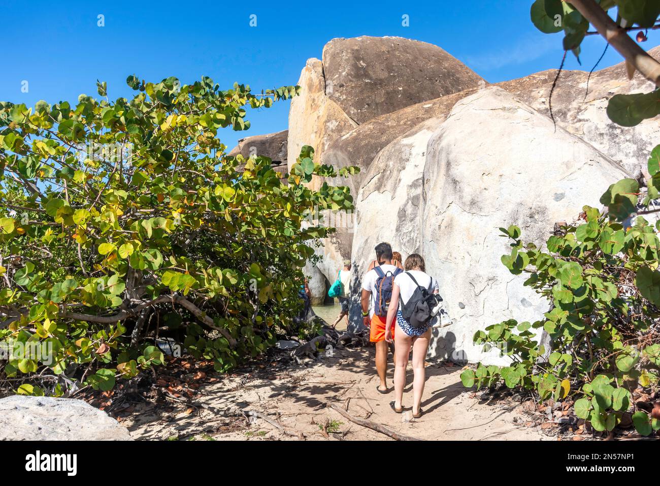 Walking track to The Baths Beach at The Baths National Park, Virgin ...