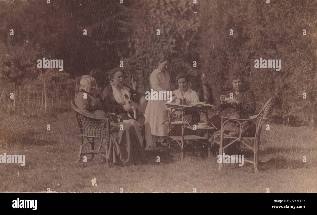 Vintage Photograph Showing Family with them loving Puppy Dog / vintage ...