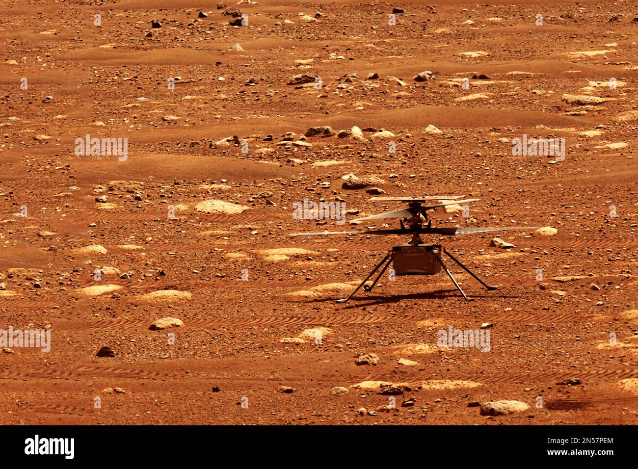 Helicopter on Mars, to explore the planet. Elements of this image ...