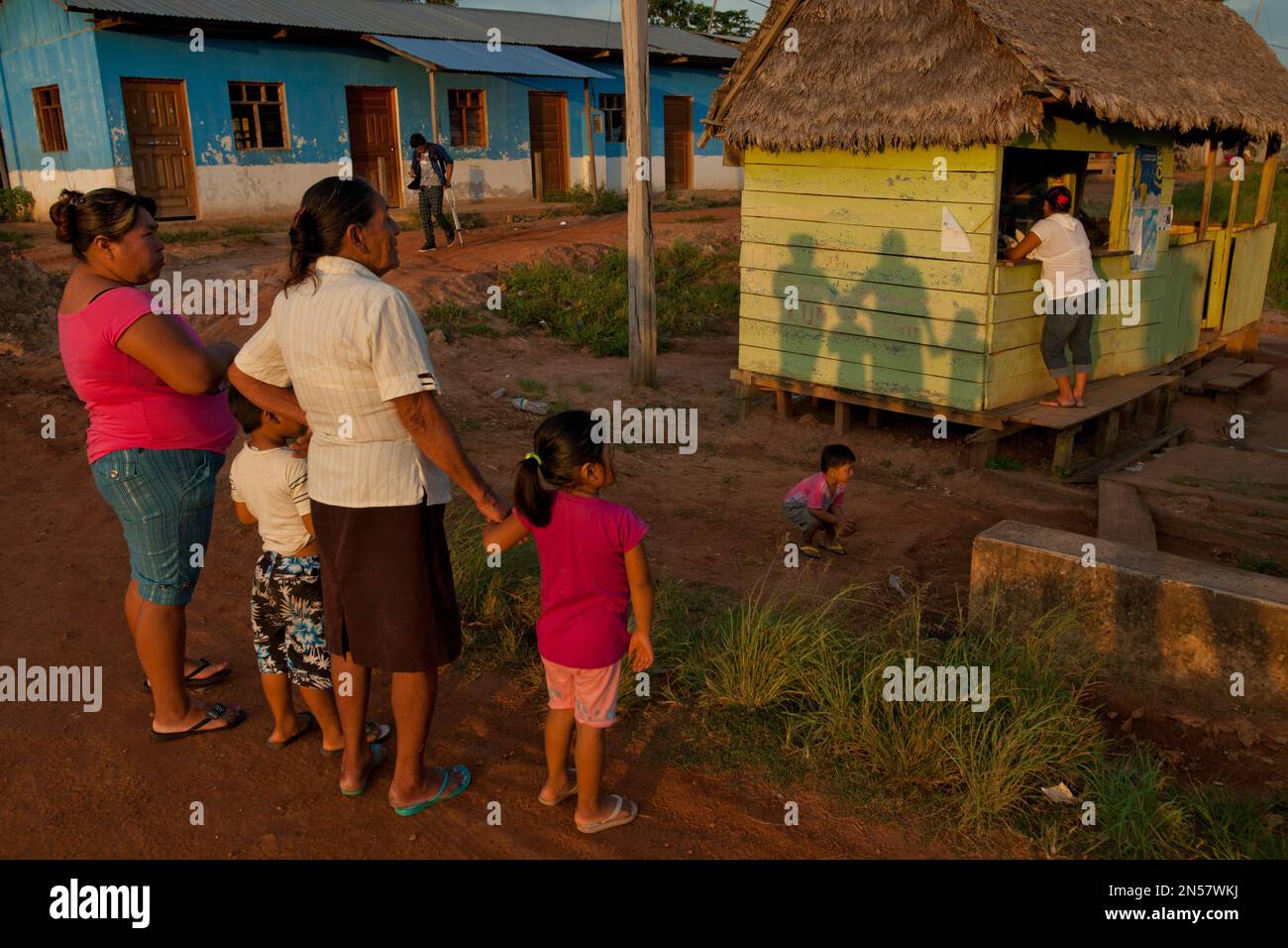 A Peruvian family along the highway just after crossing into Peru from ...