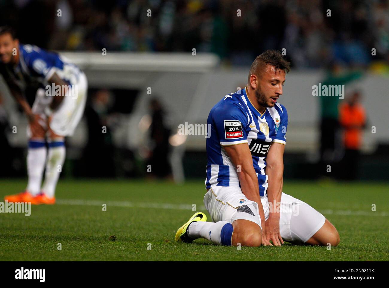 Porto's Nabil Ghilas, from Algeria, looks down during the Portuguese ...