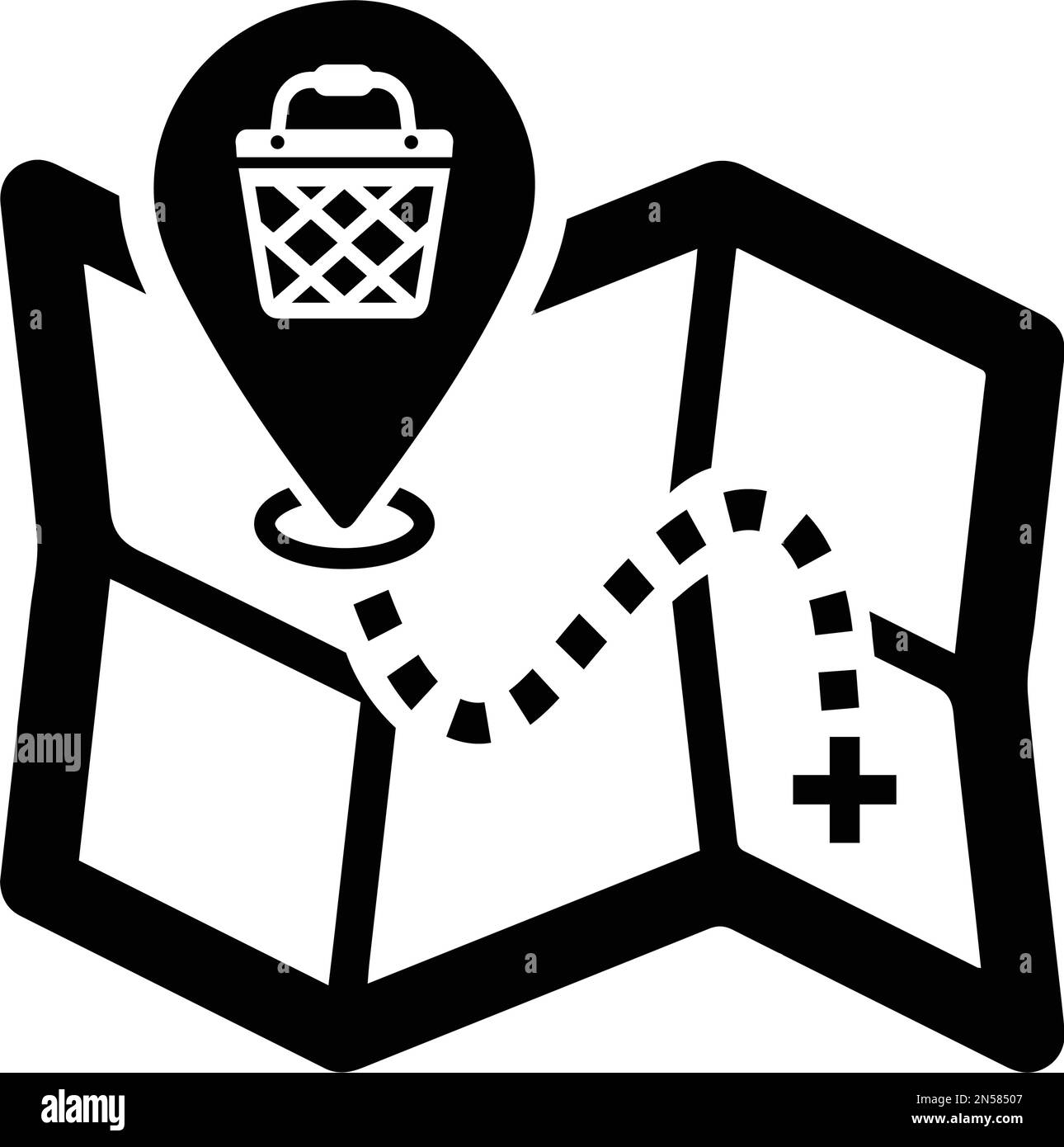 Shopping, map, navigation icon - Simple editable vector EPS file Stock ...