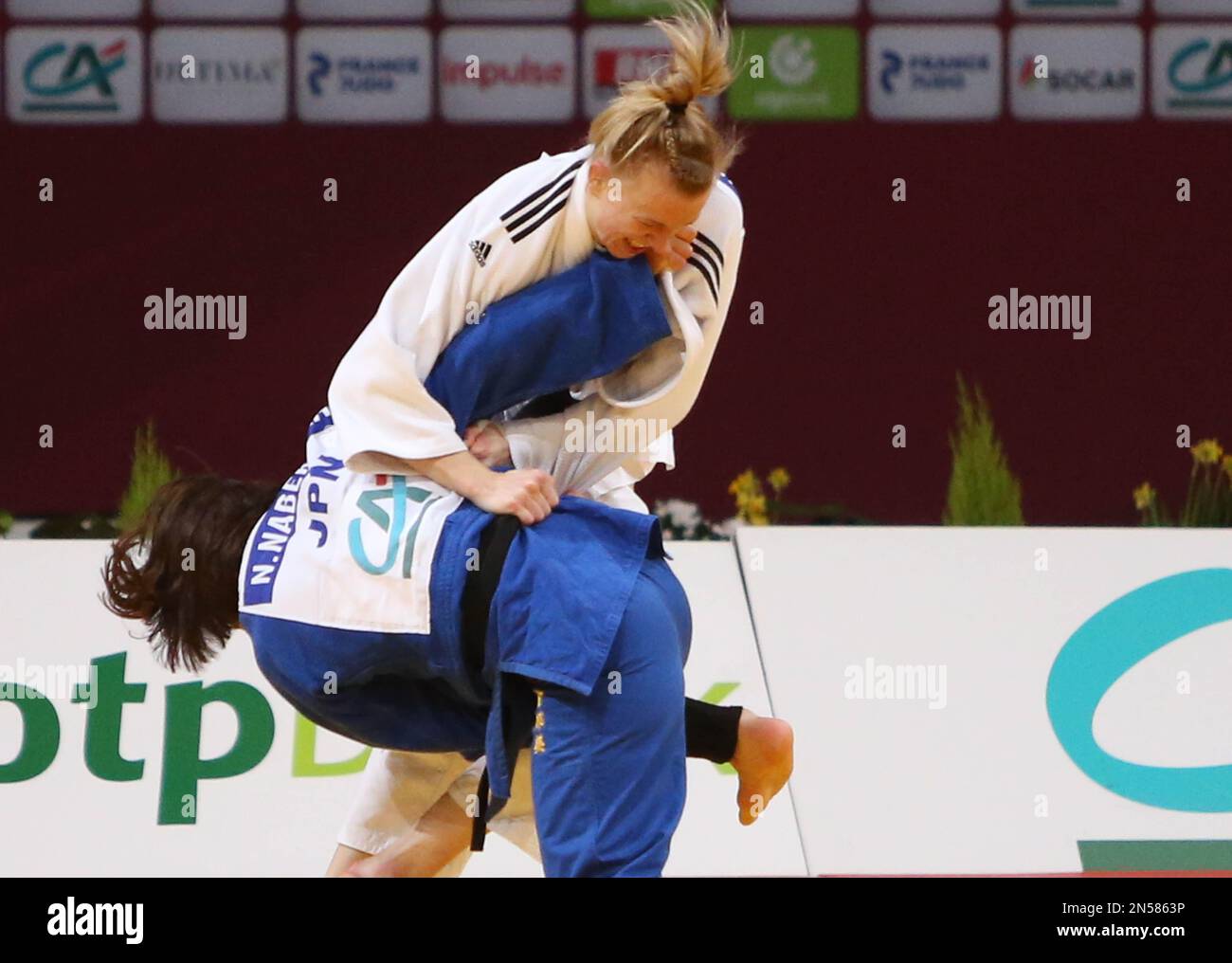 Nami Nabekura of Japan and Katharina Haecker of Australia during the ...