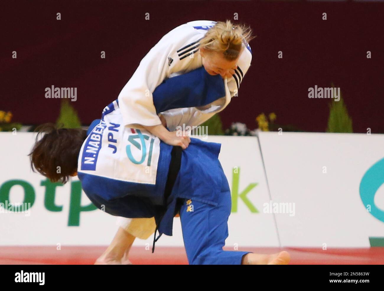 Nami Nabekura of Japan and Katharina Haecker of Australia during the ...