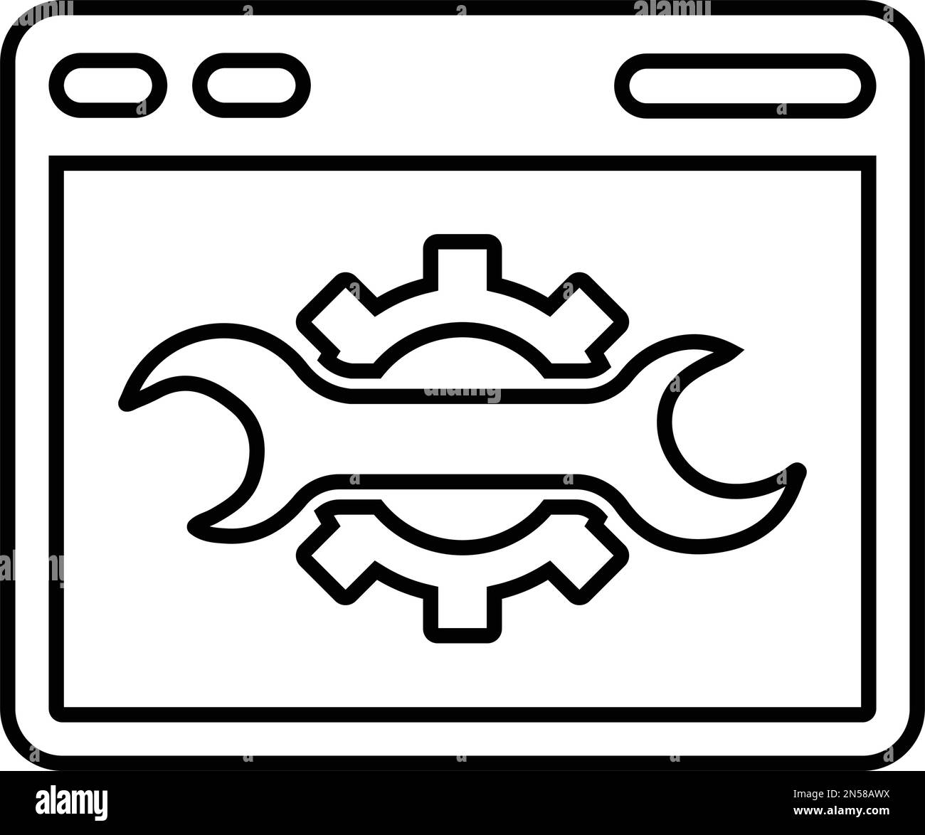 Setting Webpage Icon Simple Editable Vector Eps File Stock Vector Image And Art Alamy