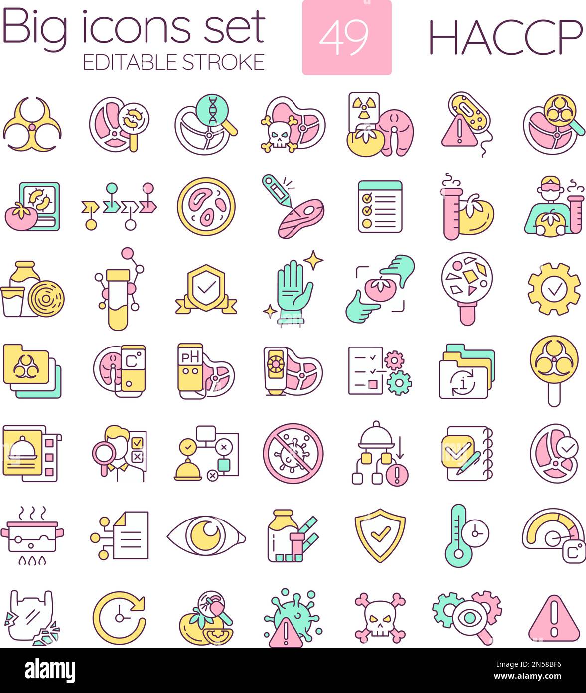 HACCP RGB color icons set Stock Vector Image & Art - Alamy