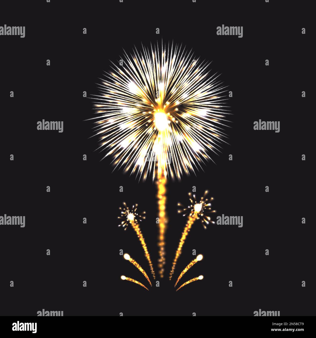 Fireworks in the night sky. Vector illustration Stock Vector Image ...