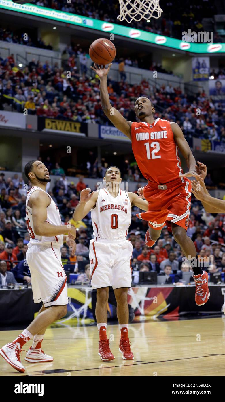 Ohio State forward Sam Thompson (12) shoots against Nebraska's Walter ...