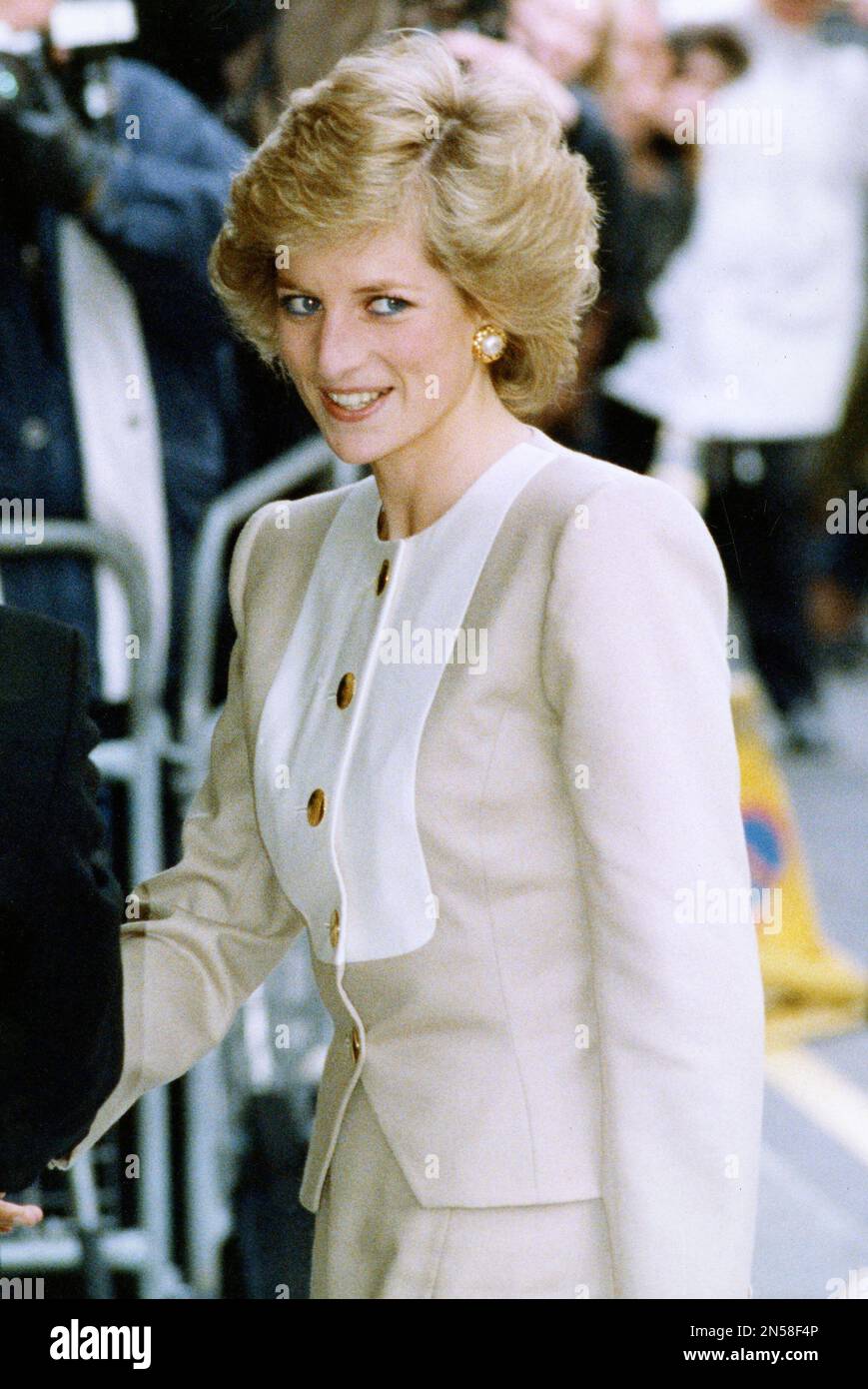 Britain's Princess Diana, the Princess of Wales, making her first ...