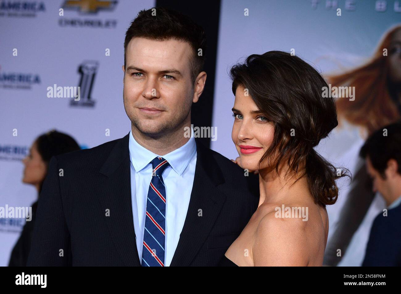 Cobie Smulders, right, and Taran Killam arrive at the World Premiere of ...