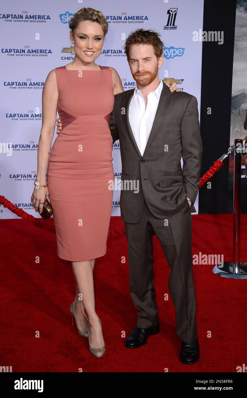 Seth Green and Clare Grant arrive at the World Premiere of "Captain ...