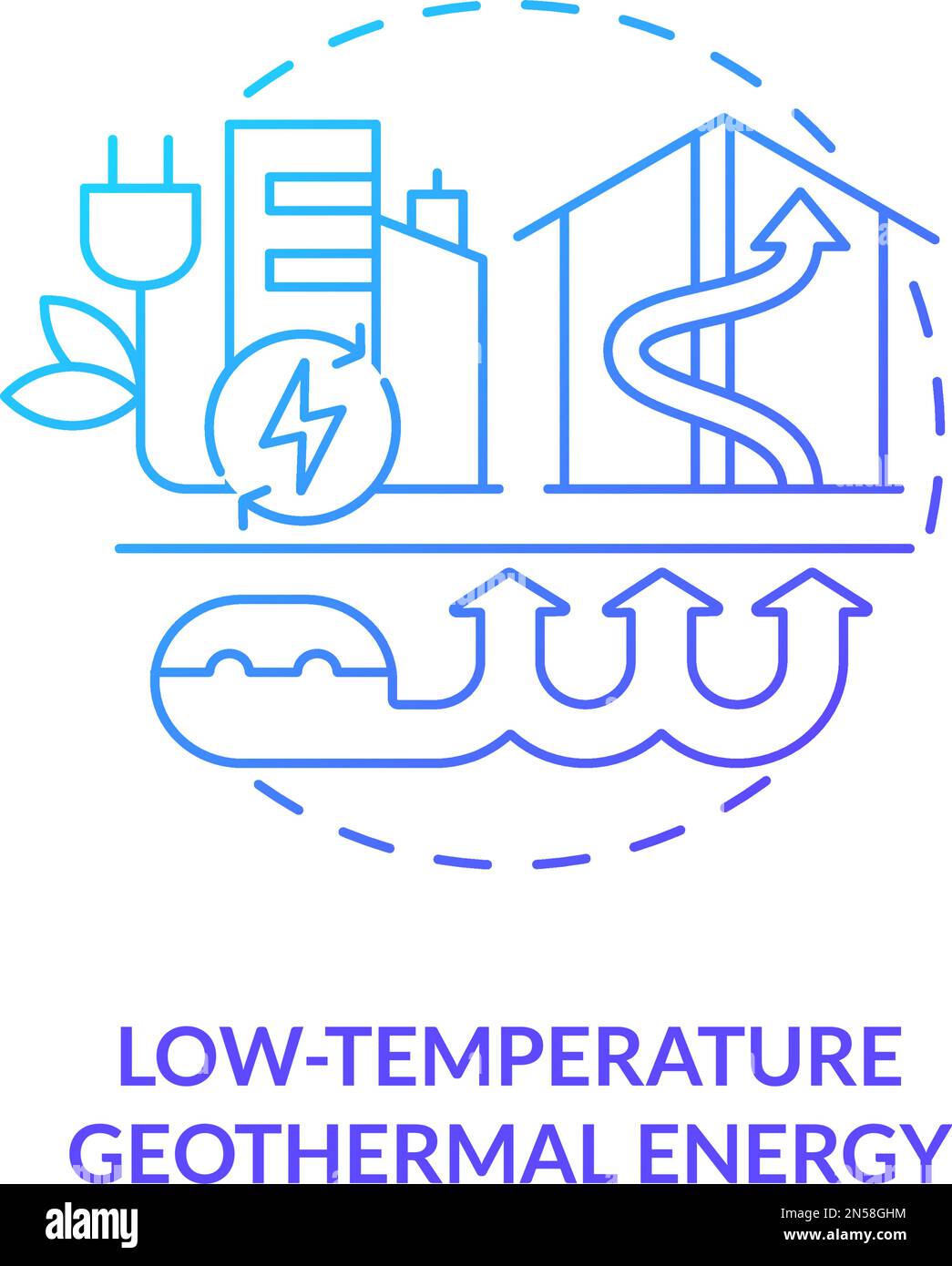Low-temperature geothermal energy blue gradient concept icon Stock Vector Image & Art - Alamy