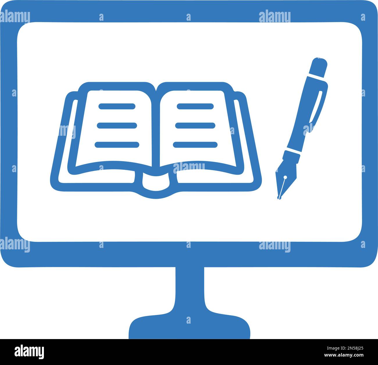 Study, online icon - Vector EPS file. Perfect use for print media, web ...
