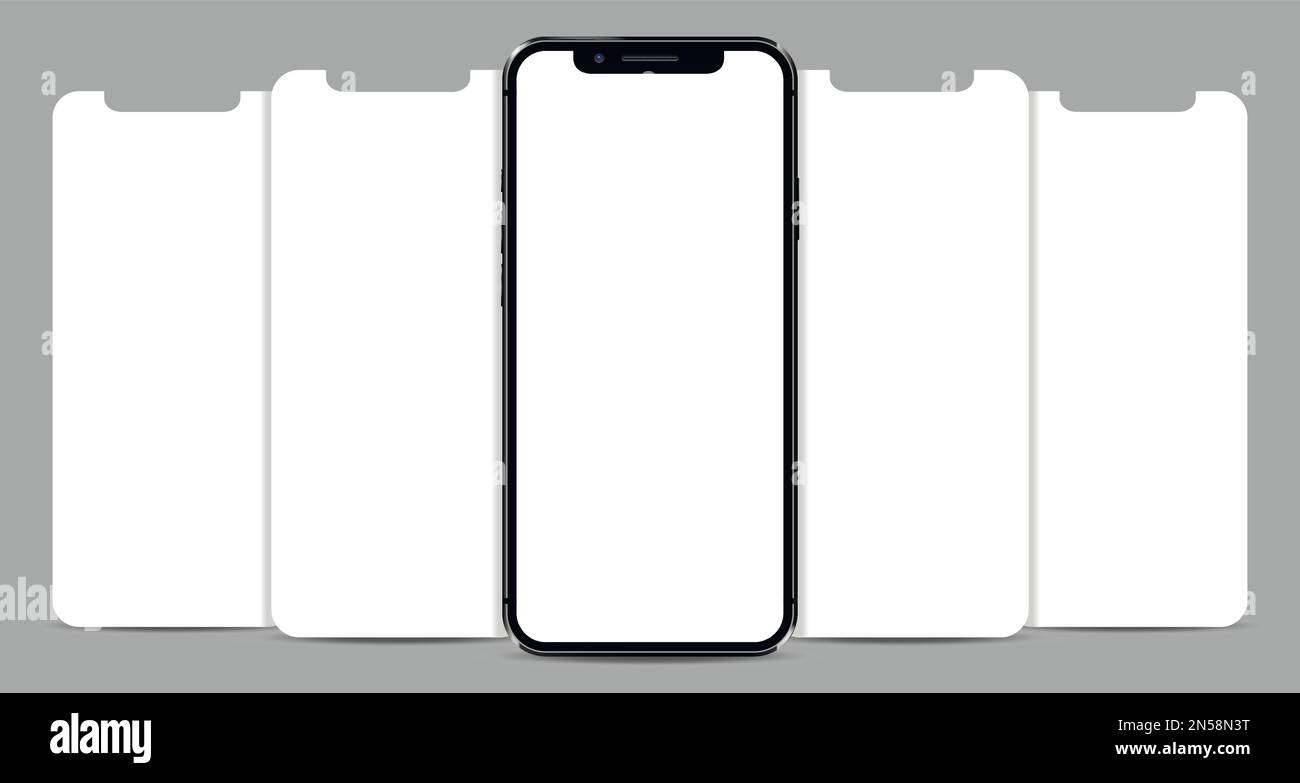 Smartphone mockup with blank app screens. Mobile app design concept for ...