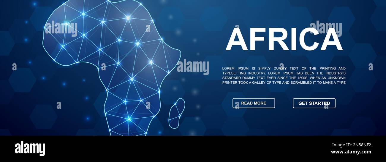 Africa 3d low poly head promotion banner. Africa map design ...