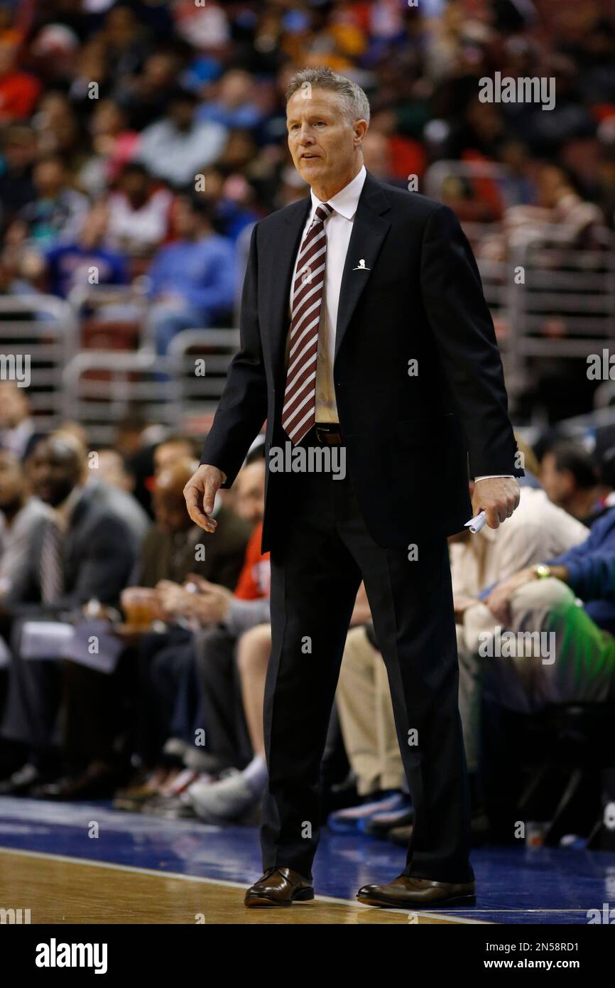 Philadelphia 76ers' Brett Brown in action during an NBA basketball game ...