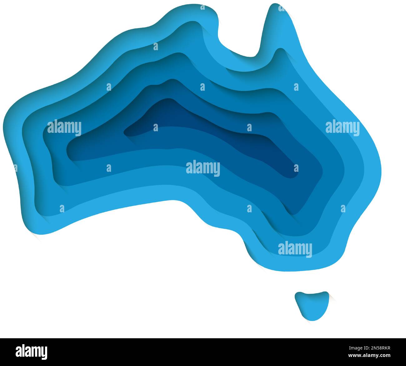 Australia 3d symbol in paper cut style. Australia map illustration ...