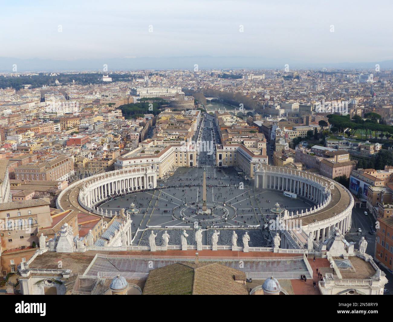 An aerial view of Vatican City square and skyline in Italy Stock Photo ...