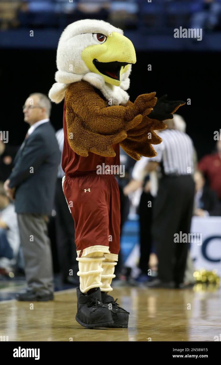 The Boston College mascot performs during the first half of a first ...