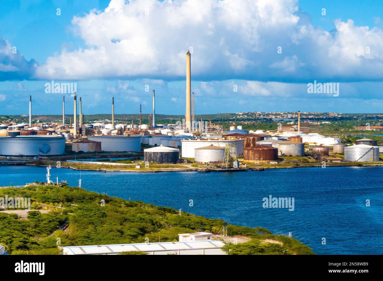 Isla refinery in Willemstad in Curacao. (Photo by DPPA/Sipa USA Stock ...