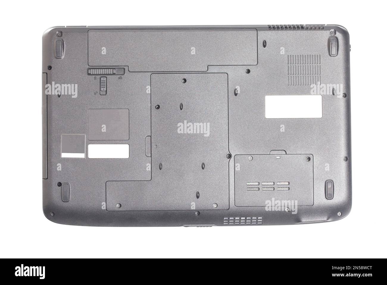 Laptop back side. Isolated on white background Stock Photo - Alamy