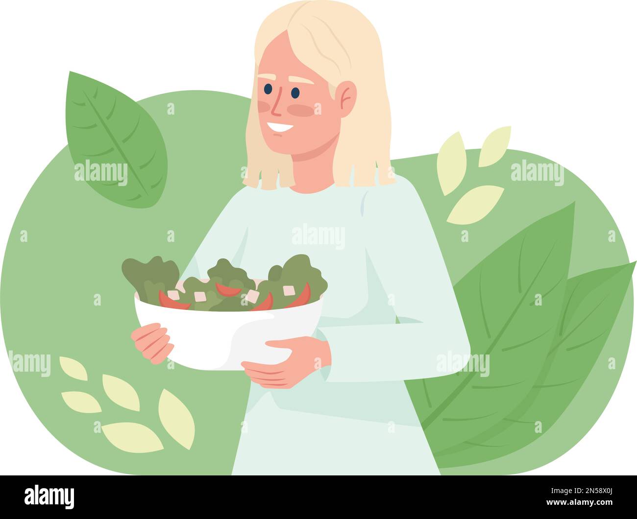 Eating nutritious breakfast 2D vector isolated illustration Stock Vector Image & Art - Alamy