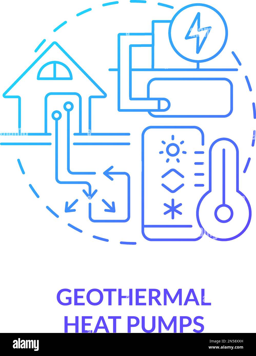 Geothermal heat pumps blue gradient concept icon Stock Vector Image & Art - Alamy