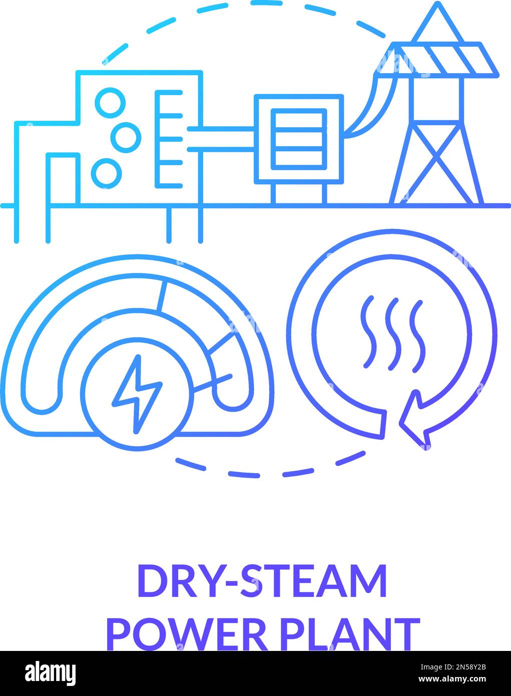 Dry-steam power plant blue gradient concept icon Stock Vector Image & Art - Alamy