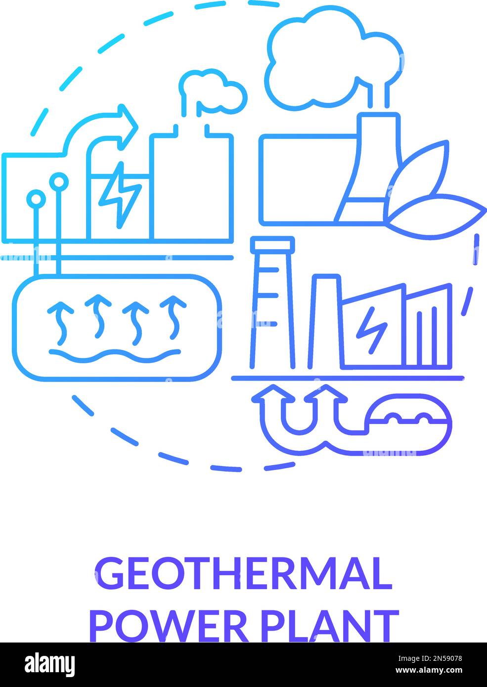 Geothermal power plant blue gradient concept icon Stock Vector Image & Art - Alamy